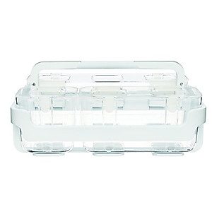 Deflecto Caddy Organizer, Stackable with Three Compartments, White and Clear (29003CR)