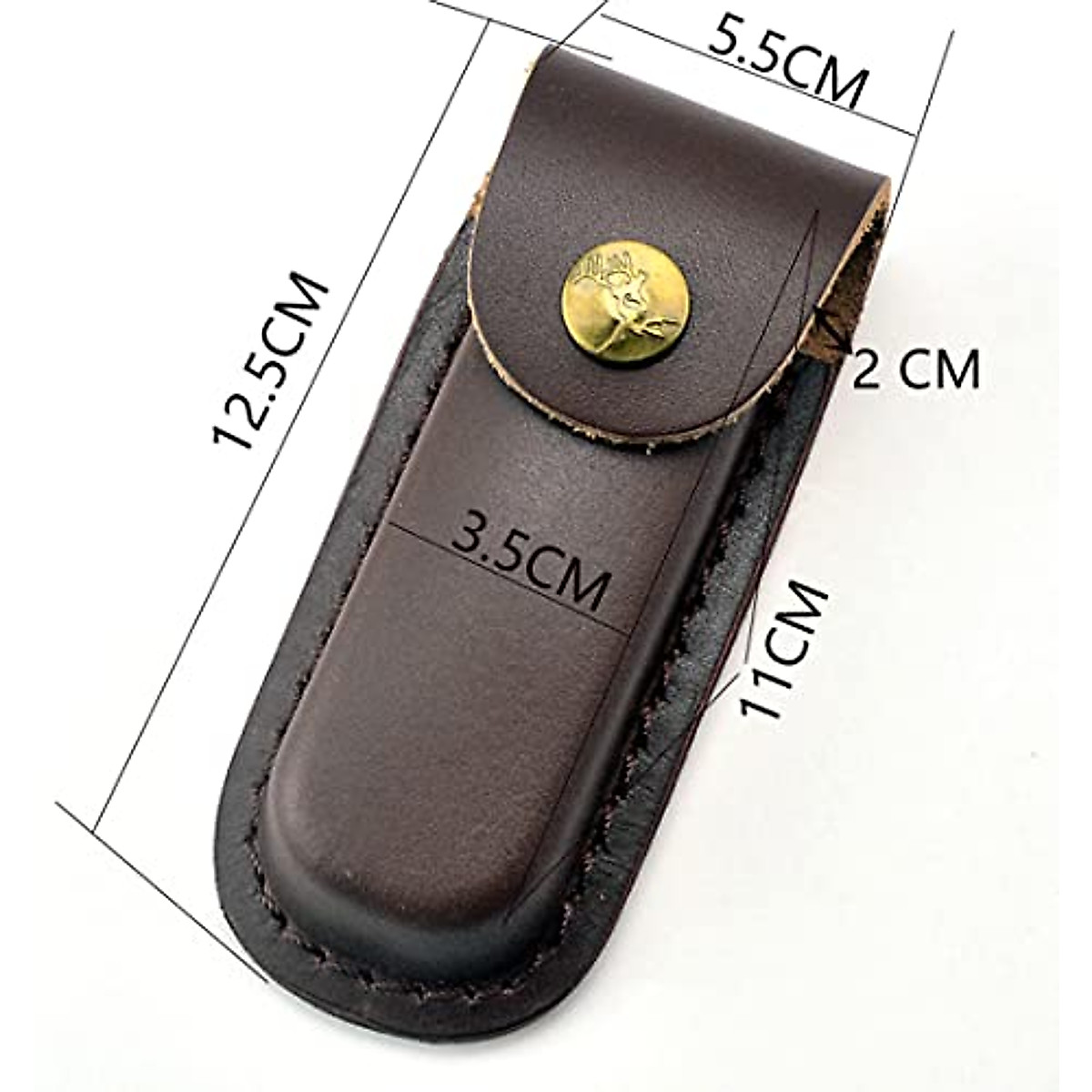 NUHUi 2x Folding Knife Leather Sheath Leather Knife Set fit for Swiss Multi-function Folding Knife with Belt Loop
