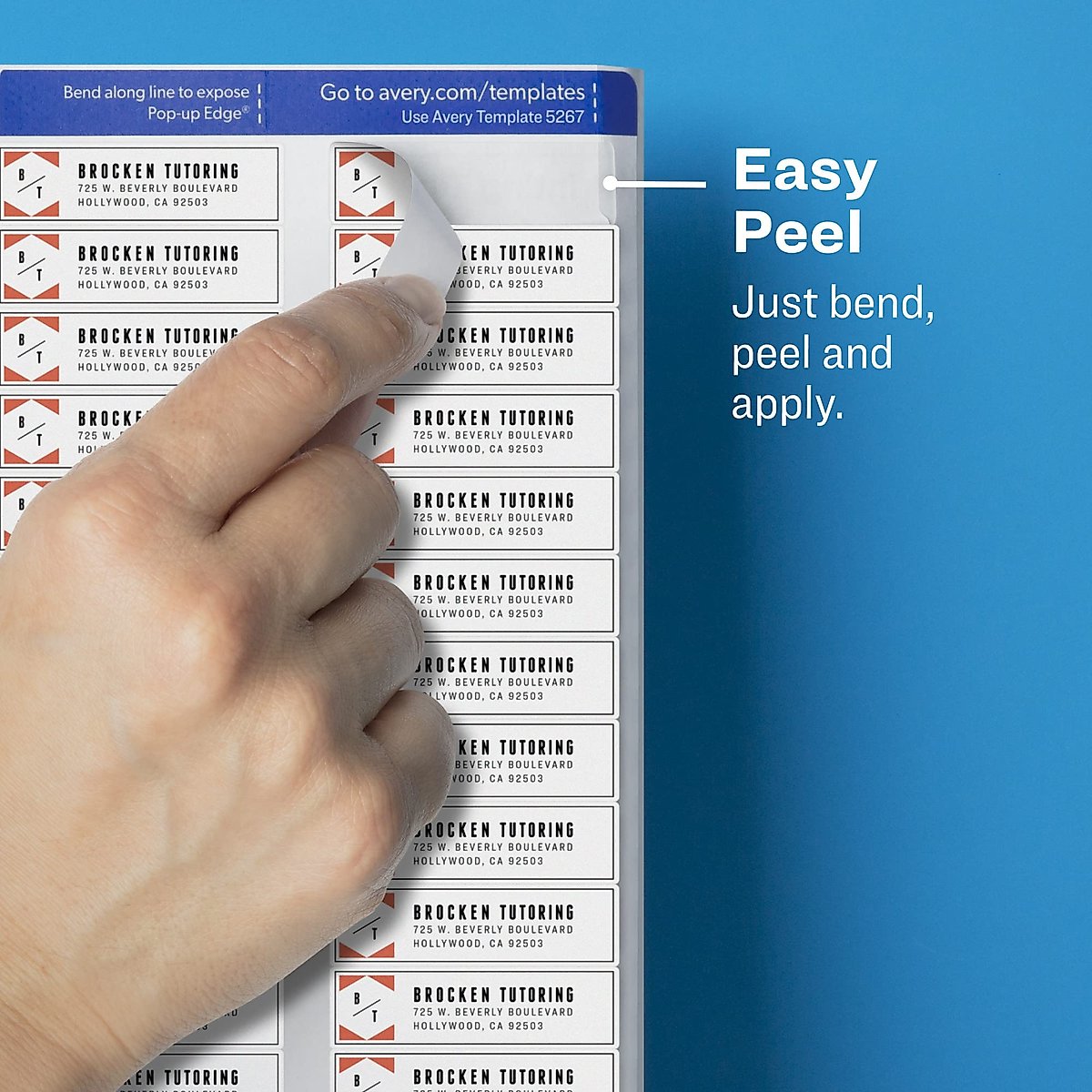 Avery Printable Return Address Labels with Sure Feed, 0.5" x 1.75", Matte Clear, 2,000 Blank Mailing Labels (05667)