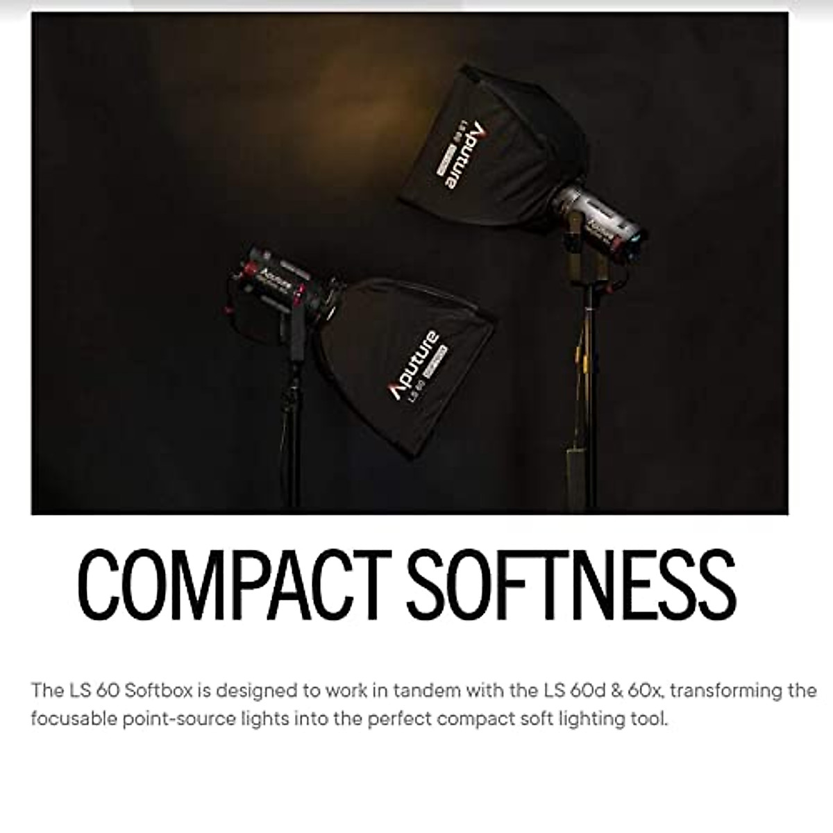 Aputure LS 60 Softbox for Aputure LS 60D and Aputure LS 60X Led Video Light,45° Light Control Grid