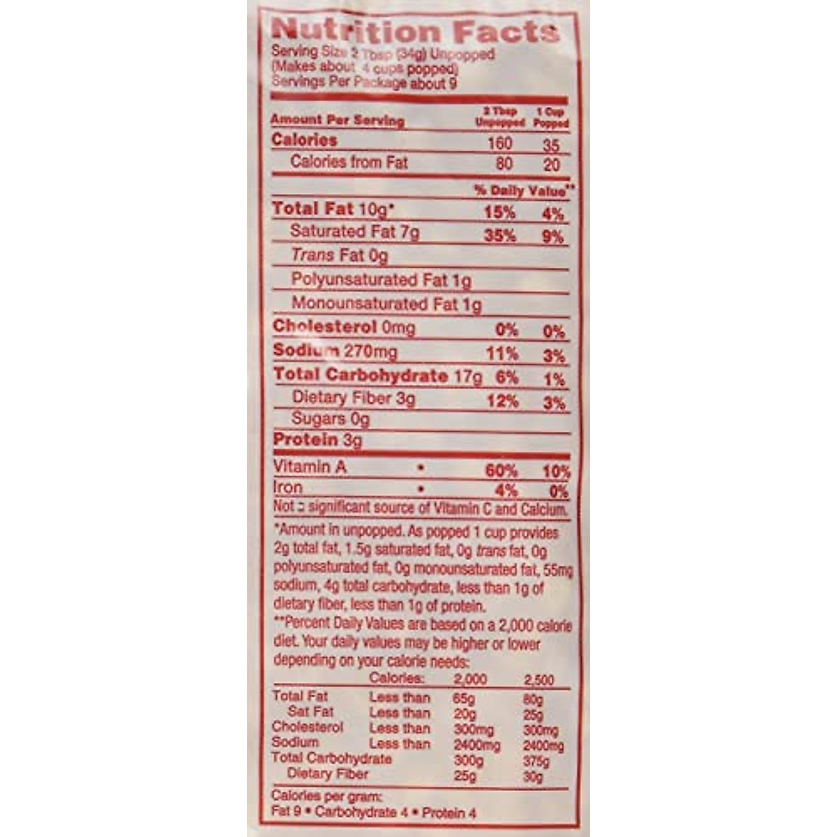 Mega pop Popcorn Kit - 10.6 Oz. (10.6 Oz. kit for 8oz. kettles) (12 Count)