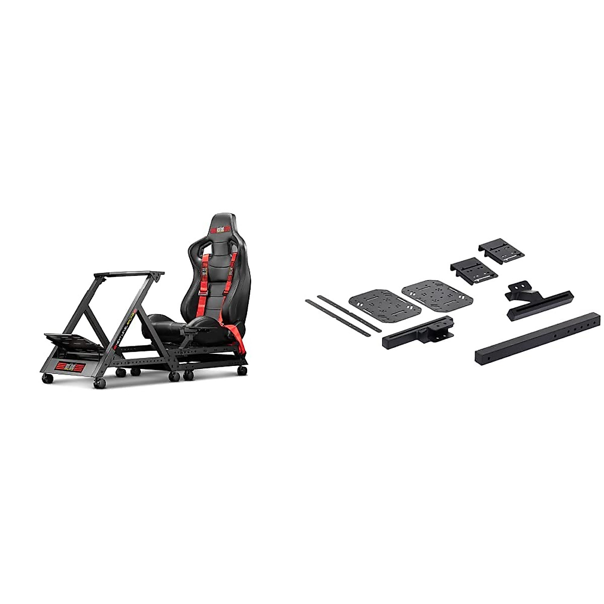 Next Level Racing GTTrack Simulator Cockpit (NLR-S009) and Combat Flight Pack
