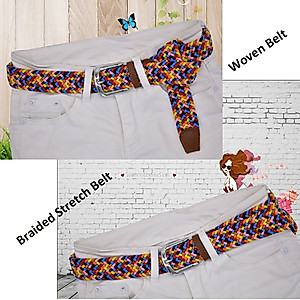 VONSELY Stretch Belt, Elastic Belts Braided Fabric Belt Colorful Woven Belts for Men and Women,Candy Color