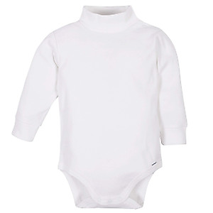 Gerber baby boys 2-pack Long Sleeve Turtleneck Onesies Bodysuits Footie, White, 3T US