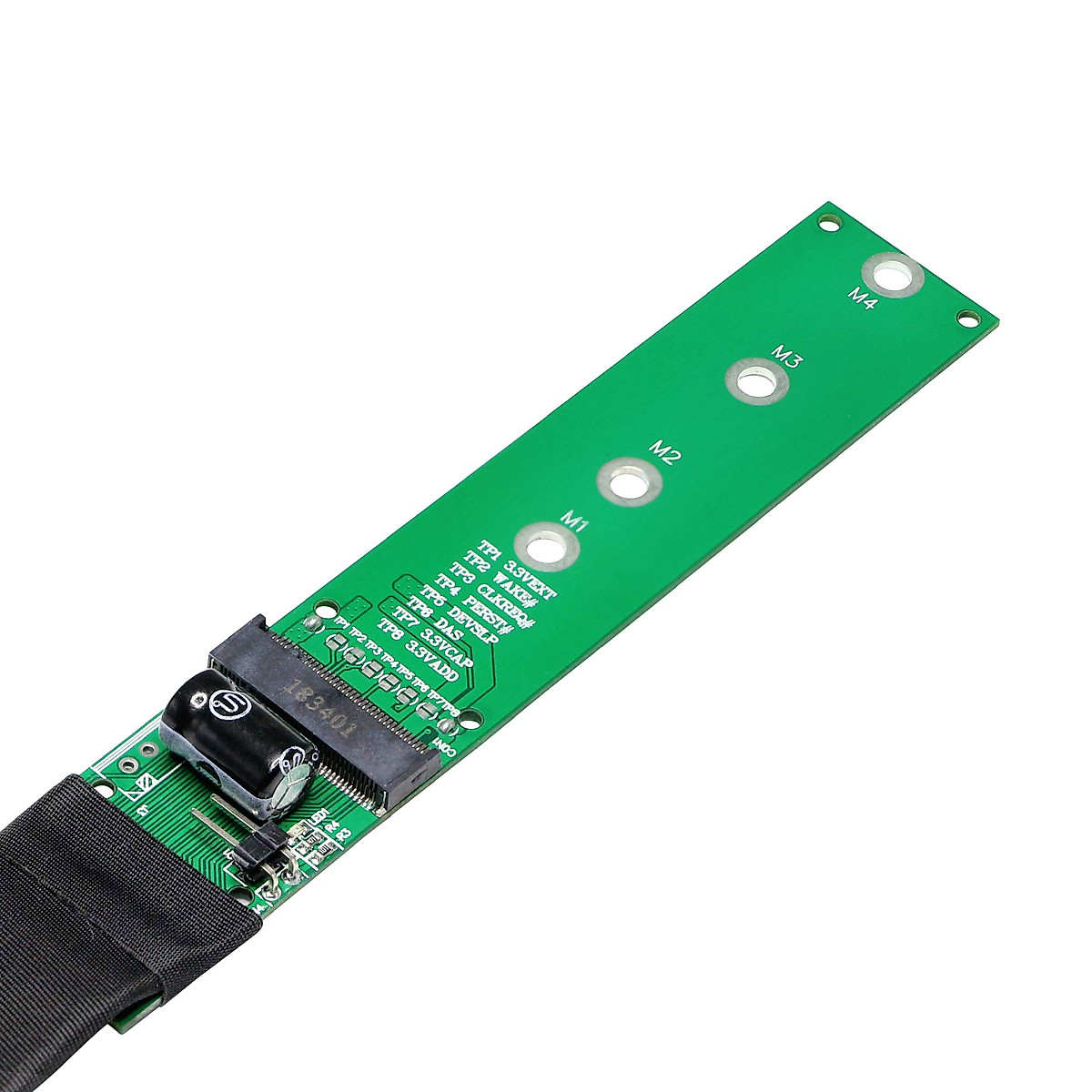 SinLoon M.2(NGFF) Key M NVMe SSD Extension Cable Extender PCIe3.0 x4 Full Speed 12.6inch SSD Extension Cable (32cm)