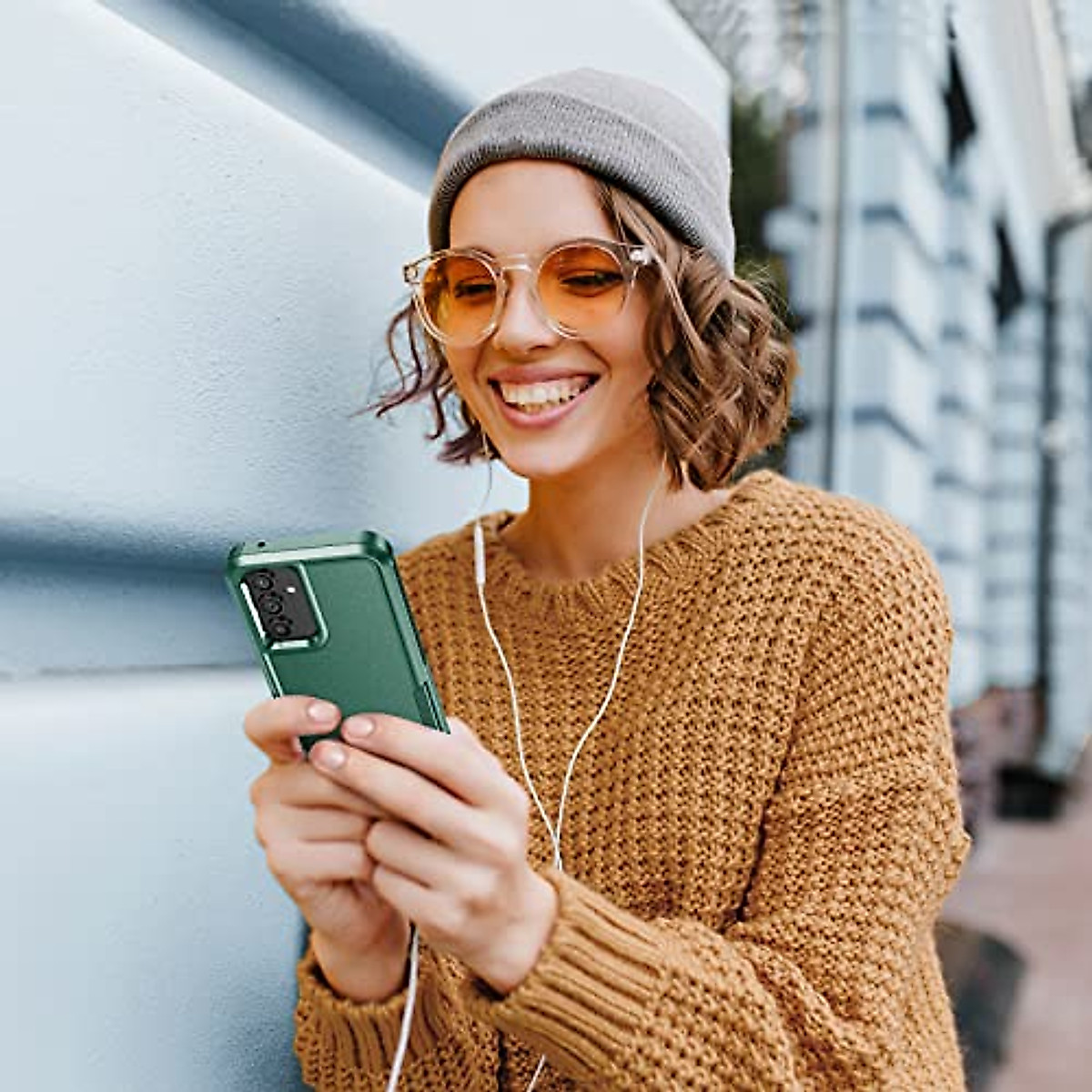 JXVM for Samsung Galaxy A54 5G Case: Shockproof Dual Layer Tough Phone Cover Protective with Tempered Glass Screen Protector Rugged - Military Grade Heavy Duty Protection, 6.4inch, 2023 (Dark Green)