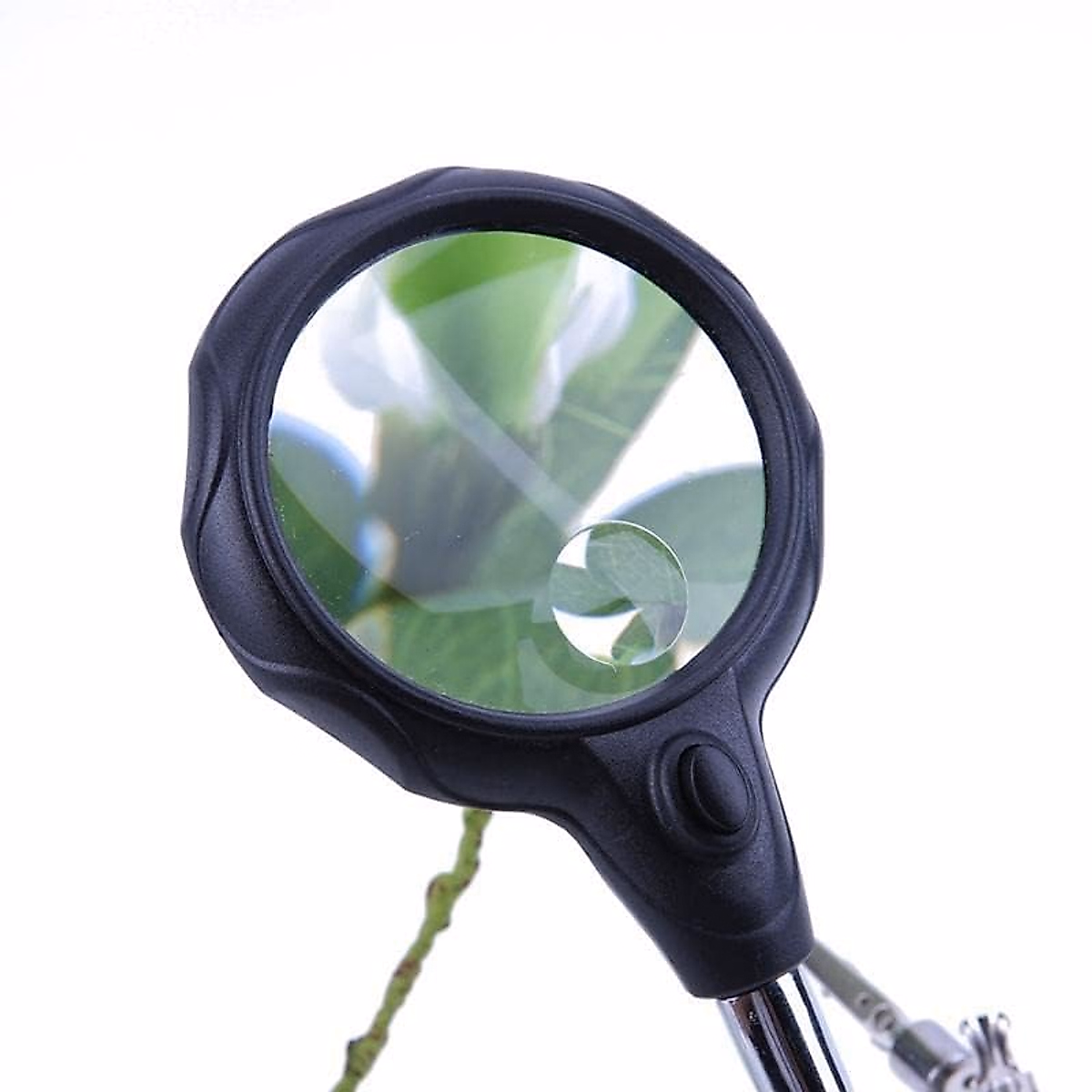 Adjustable Helping Hands Soldering Station, 3.5X 12X Magnifying Glass LED Lighted Magnifier with Auxiliary Clips Alligator Clamp Repair Tools Kit for Craft Carving Soldering, Assembly (Modern)