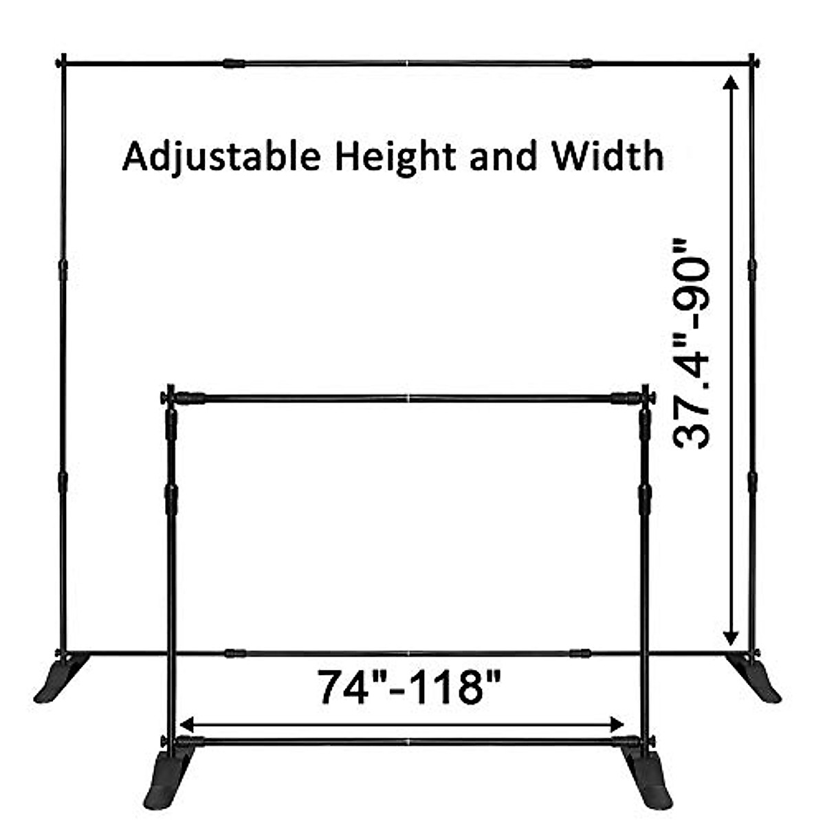 Voilamart Step and Repeat Display Backdrop Banner Stand 10' x 8' Adjustable Telescopic Display Backdrop Stand for Trade Show, Photo Booth, Wall Exhibitor Background with Carrying Bag