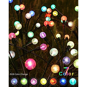 6 Pack 72 Big LEDs Colored Solar Firefly Lights Outdoor Waterproof-RGB Color Changing Solar Garden Lights-Swaying Dance Lights-Solar Powered Firefly Lights-Pathway Decoration Lights For Yard Christmas