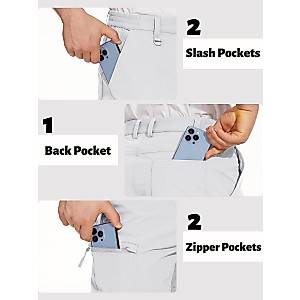 TACVASEN Mens Golf Shorts White Shorts Mens Cargo Shorts Lightweight Quick Dry Shorts Men Hiking Fishing Casual Shorts