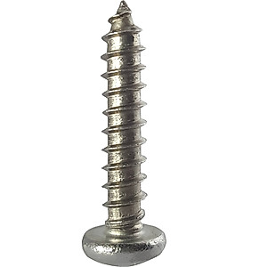 #6 x 5/8" Pan Head Sheet Metal Screws, Full Thread, Phillips Drive, Stainless Steel 18-8, Bright Finish, Self-Tapping, Quantity 100 Pieces by Fastenere