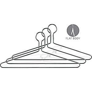 Chrome Metal Anti-Theft Closed Loop Suit Hanger in 17" Length X 3/16" Thick, Box of 25