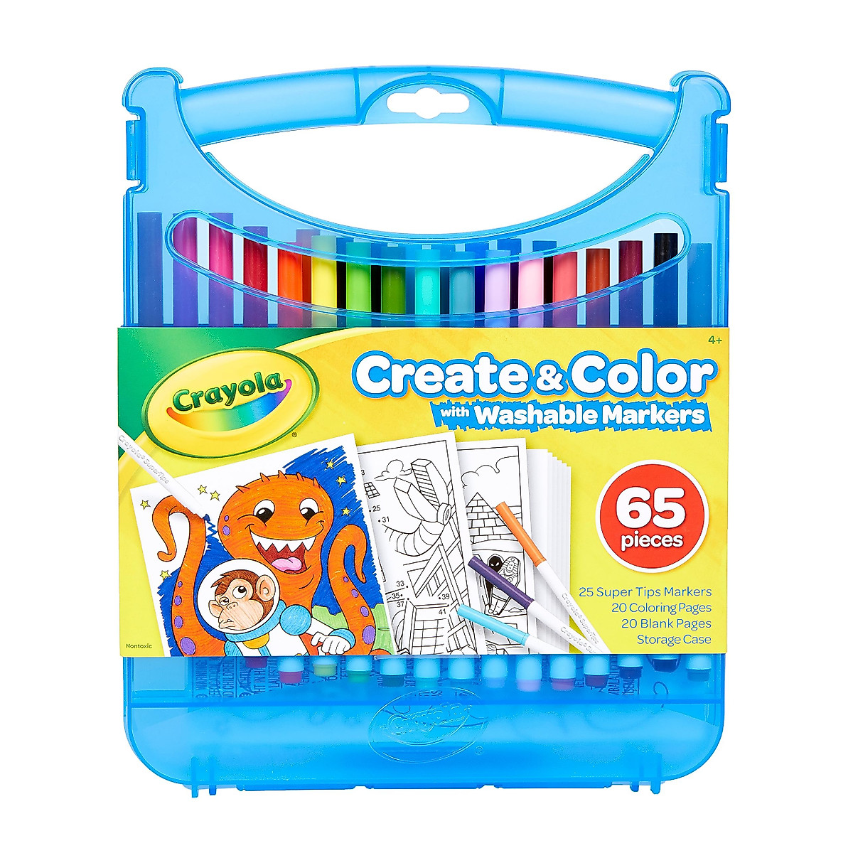 Crayola Super Tips Coloring Art Case with Coloring Pages, Kids Gift, 65+ Pieces, Packaging May Vary