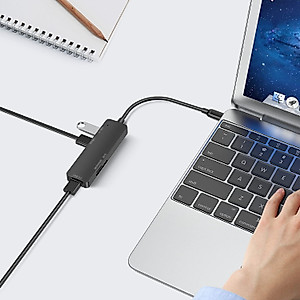 Plug & Play Type C Hub 5 in 1 Adapter Multi Splitter Adapter with TF SD Card Reader