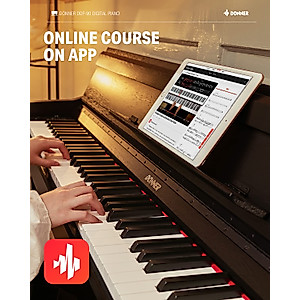 Donner DDP-90 Digital Piano, 88 Key Weighted Piano Keyboard for Beginner/Professional W/Three Pedals, Supports U-disk Music Playing, PC/Tablet/Cell Phone Connecting, Audio In/Output