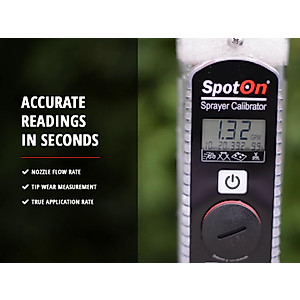 SpotOn SC-2 Sprayer Calibrator - Digital Nozzle Flow Meter for Precise Chemical Application - Pesticide & Fertilizer Rate Calculator - Quickly Check Flow Rate of Sprayer Nozzles