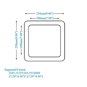 1Piece Square Stainless Steel Countertop Flush Flip-top Swing Cover Lid Trash Garbage Chute Kitchen Bath Top Grommet Brush Matte Black (Brushed Steel)