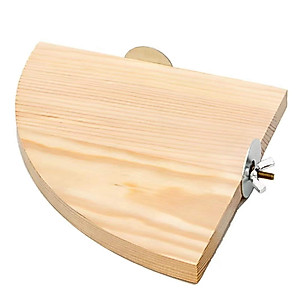 Bird Perch Platform Stand，Wood Perch Bird Platform Parrot Stand Playground Cage Accessories for Small Anminals Rat Hamster Gerbil Rat Mouse Lovebird Finches Conure Budgie Exercise Toy (Semicircle)