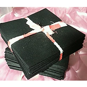 Lot of 20Pcs Quilt Blocks, Cotton Charm Pack, 10" Squares, Black Solid Fabric
