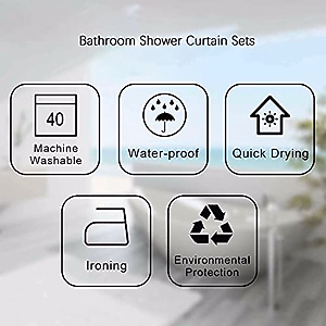 African Black Girl Shower Curtains Sets for Bathroom,4 Pcs American Afro Women Bath Decor with Washable Toilet Lid Cover, Non-Slip Rugs, Absorbent Bath Mats and Waterproof Shower Curtain with Hooks