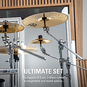 Meinl Cymbals HCS Ultimate Cymbal Set Box Pack for Drums with Hihats, Ride, China, Splash, Bell and Free 16” Trash Crash — Made in Germany — Durable Brass, 2-Year Warranty SCS1