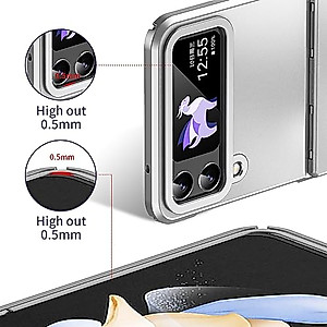 Cell Phone Case Compatible with Samsung Galaxy Z Flip 4 Case with Hinge Protection,Slim Thin Shockproof Hard Full-Body Protective Phone Case Cover for Flip4 5G Phone Smart Device Case and Cover Bundle