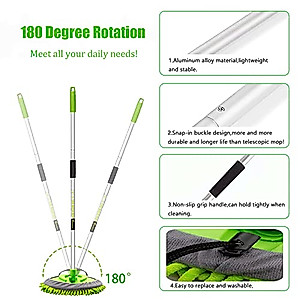 GreatCool 4Pcs Car Wash Brush Kit,Car Wash Mop Mitt with 44.5" Aluminum Long Handle,Car Wash Brush for Wheel Pedal and Floor Mat,Detailing Brush,Car Detailing Towel for Washing Automotive Truck RV