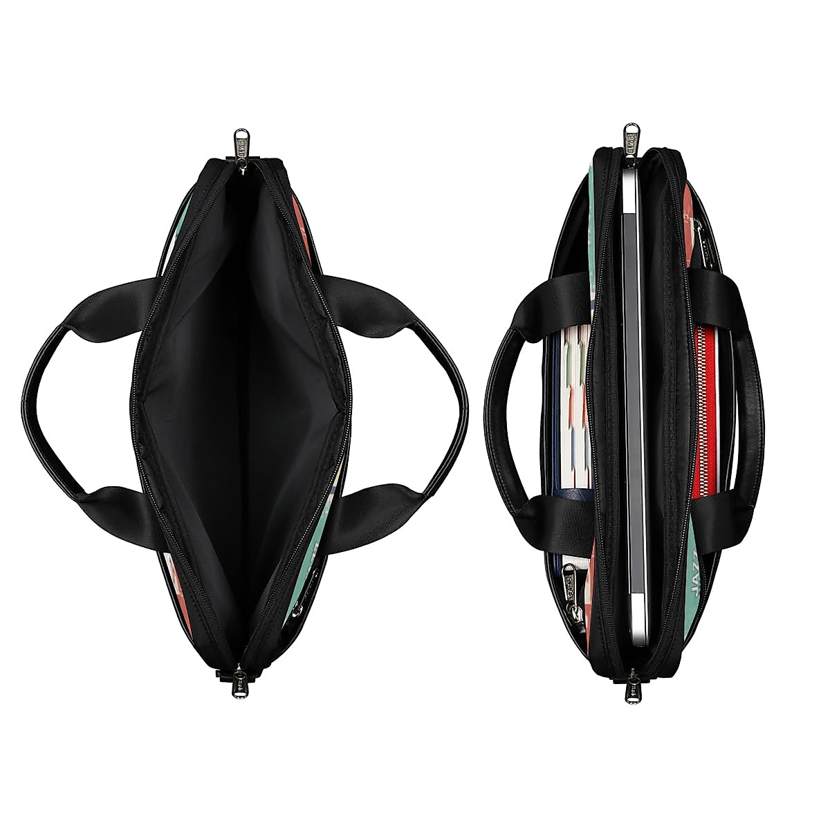 Music Type Laptop Computer Bag Waterproof Shoulder Messenger Bag 13-15 inch Durable Laptop Tote Bag with Shoulder Strap Handle Lightweight Crossbody Briefcase