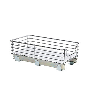 Household Essentials Design Trend 11.5" Extended Depth 1-Tier Single Basket Sliding Shelf Under Cabinet Organizer, White