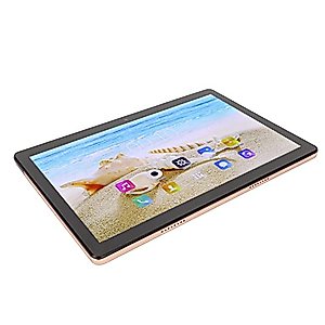 Tablet, 10 Inch IPS Screen 100-240V 5G WiFi Dual Band Tablet PC for Home On The Go (Gold)