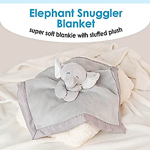 KIDS PREFERRED Carter's Elephant Plush Stuffed Animal Snuggler Lovey Security Blanket - Gray
