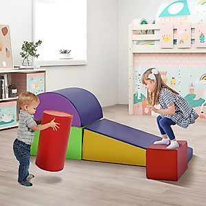 Pazidom Couch Nugget Couch, Play Couch for Kids, Colorful Toddler Couch, 5 Piece Climbing Toys, Soft and Safe for Baby/Kids Indoor