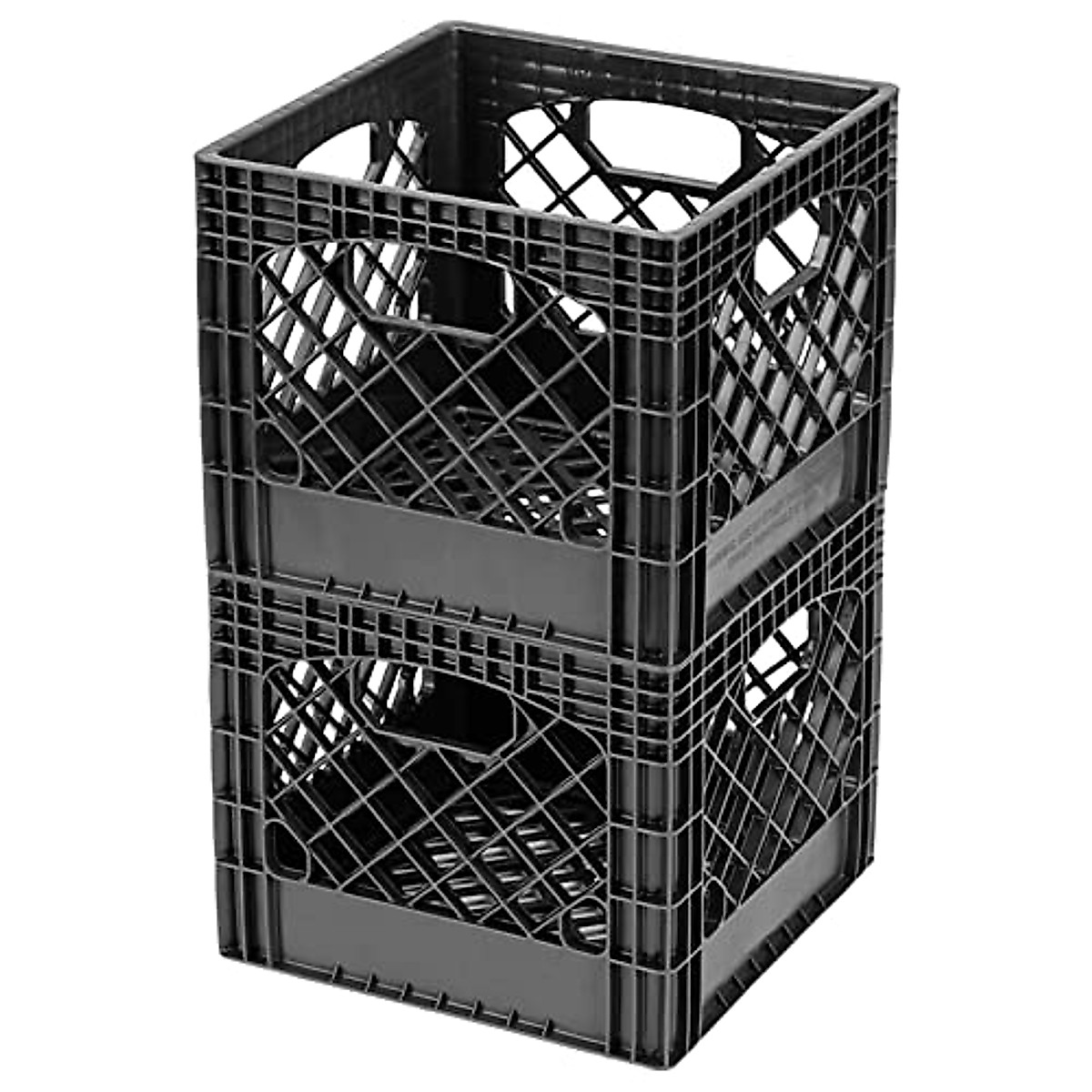Juggernaut Storage 11" x 13" x 13" Black Milk Crate (Pack of 2)