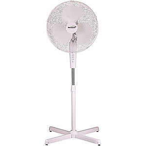 Brentwood Kool Zone Oscillating Stand Fan, 3-Speed 16-inch, White