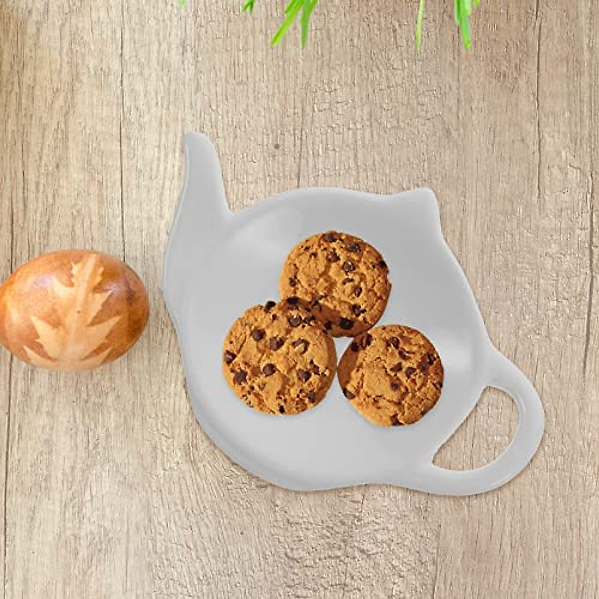 Soy Sauce Dish Jewelry Holder 4Pcs Tea Bag Holder Ceramic Teabag Coaster Teapot Shaped Seasoning Dish for Sauce Dessert (White) Tea Bag Organizer Tea Plates