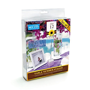 New Star Foodservice 27938 Wire Square Base/Table Number Holder/Number Stand/Place Card Holder, 7-Inch, Set of 5