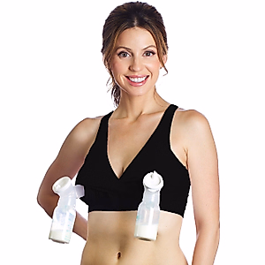 Rumina Racerback Hands Free Pump&Nurse Nursing Bra for Pumping. Perfect for Breastfeeding Pumps by Spectra, Medela, Lansinoh, etc., Black XL