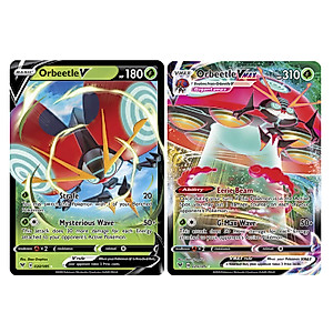 Pokemon Vmax Card Set - Orbeetle VMAX 21/185 & Orbettle V 20/185 - Vivid Voltage - Ultra Rare Card Lot