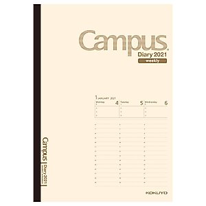 KOKUYO Campus Diary 2021 Weekly Type Vertical A5, Cream (ãƒ‹-CWVLS-A5-21)