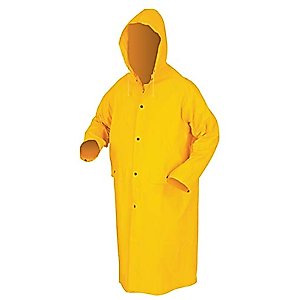 MCR Safety 200JHX2 Classic PVC/Polyester Jacket with Attached Hood, Yellow, 2X-Large