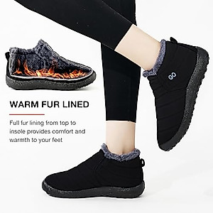 DUOYANGJIASHA Womens Snow Boots Winter Shoes Warm Fur Lined Lining Ankle Booties Waterproof Comfortable Slip On Outdoor Boots for Women