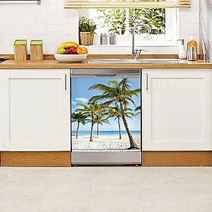 Dishwasher Magnet Cover Grand Bahama Island Beach Palms Magnetic Refrigerator Stickers Decorative Appliance Cover Fridge Panels Metal Door Garage 23"Wx26"H