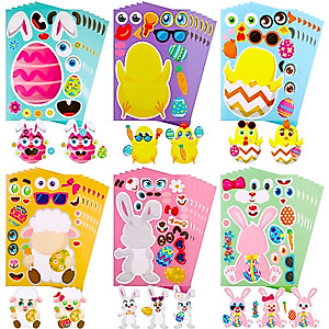 Zonon Make a Sticker for Kids, 36 Sheets Make an Face Animal Face Decals, Make Your Own Stickers for Birthday Party Favors, Boys Girls School Reward(Cute Style)