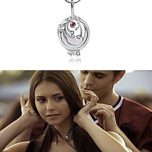 UoYu TFYU 2 Pcs The Vampire D.rs Elena Gilbert Opening Vervain Locket Pendant Necklace and Daywalking Katherine Necklace Pendant Charm Necklace-Royal Blue with Transparent Box