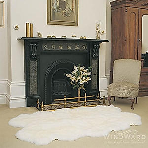 Windward Natural Sheepskin Plush Area Rug Bright White Color Approx 73"x43" Extra Soft Touch of Luxury