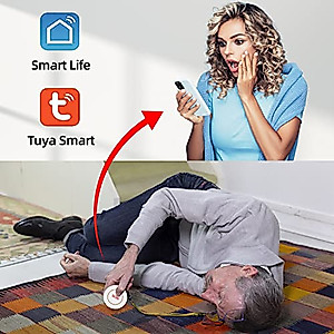 Caregiver Pager Wireless WiFi, KINGLEAD Smart APP Nurse Emergency Life Alert System 1 Receiver 1 Call Button for Elderly, Patient, Senior, Kids, Disabled Fall Alert System