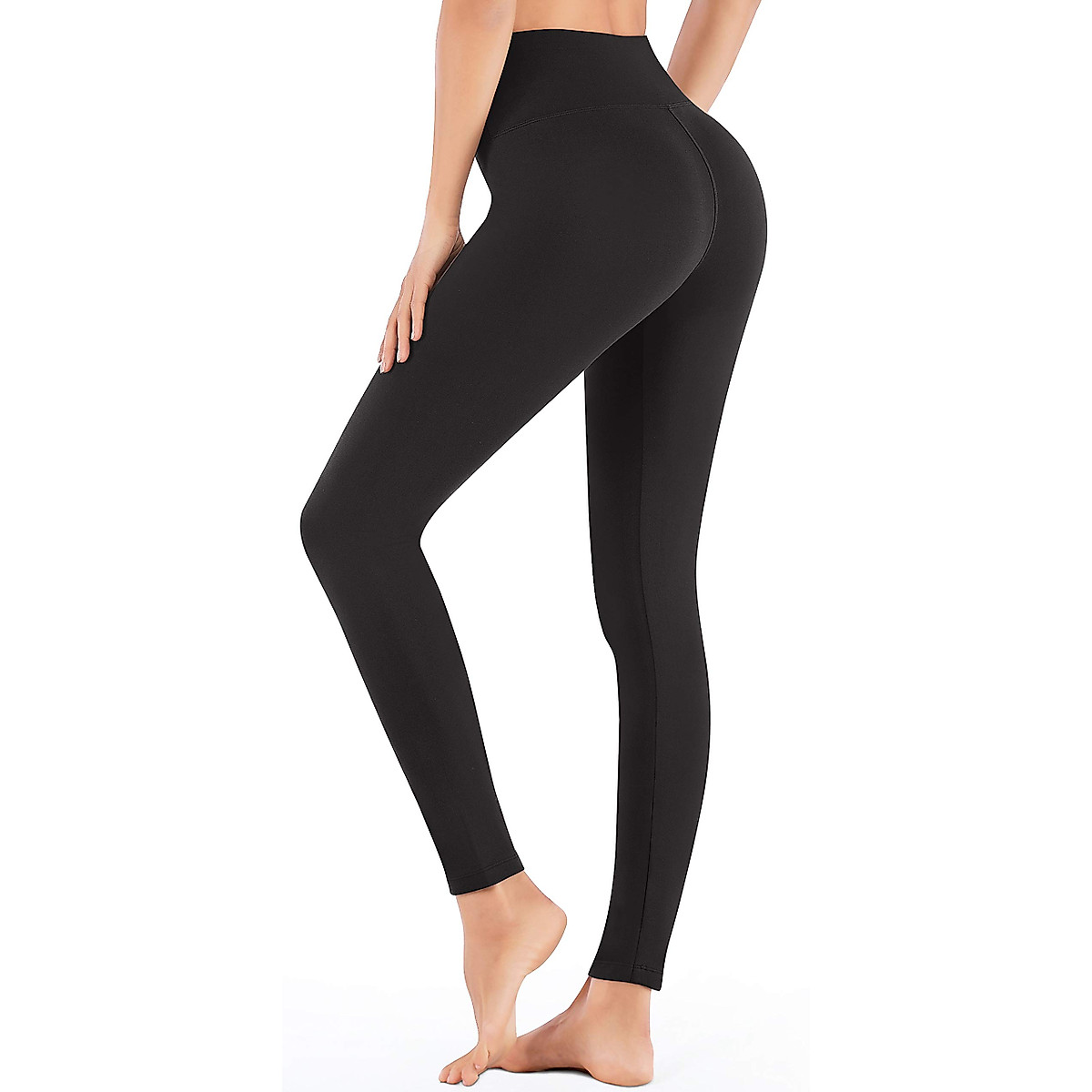 IUGA High Waisted Leggings for Women Running Workout Leggings with Inner Pocket Yoga Pants for Women Black