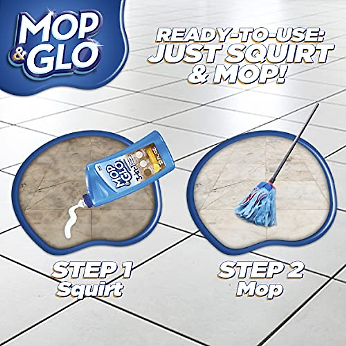 Mop & Glo Multi-Surface Floor Cleaner, 32 Ounce (Pack of 4)