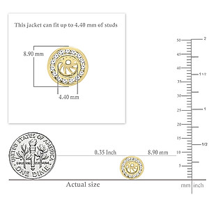 Dazzlingrock Collection 0.25 Carat (ctw) 14K Round Cut Diamond Removable Jackets For Stud Earrings 1/4 CT, Yellow Gold