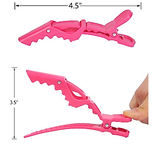 HH&LL Hair Clips for Women – Wide Teeth & Double-Hinged Design – Alligator Styling Sectioning Clips of Professional Hair Salon Quality - 10Pack